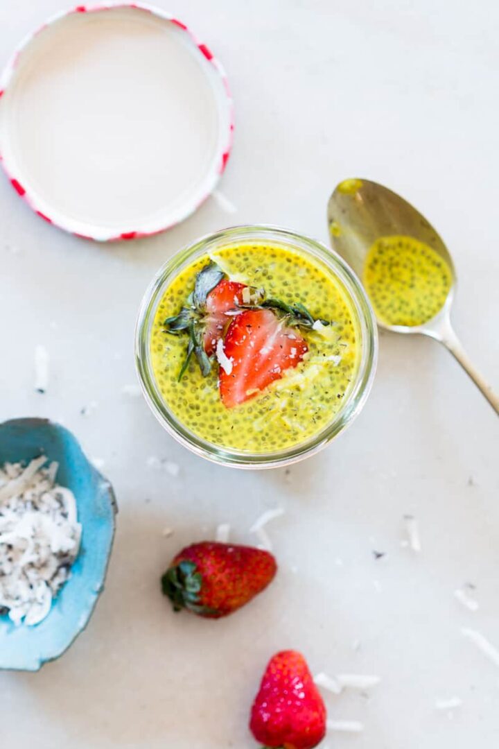 Golden Turmeric Milk Chia Seed Pudding - My Food Story