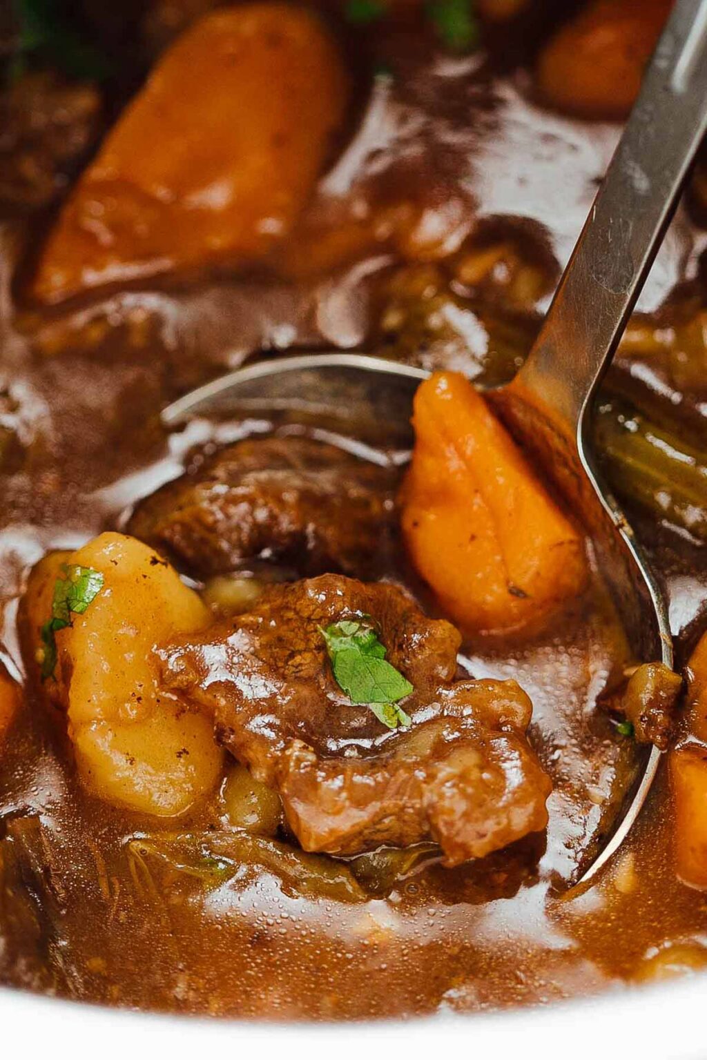 Easy Instant Pot Beef Stew - Tender beef stew in just over an hour!