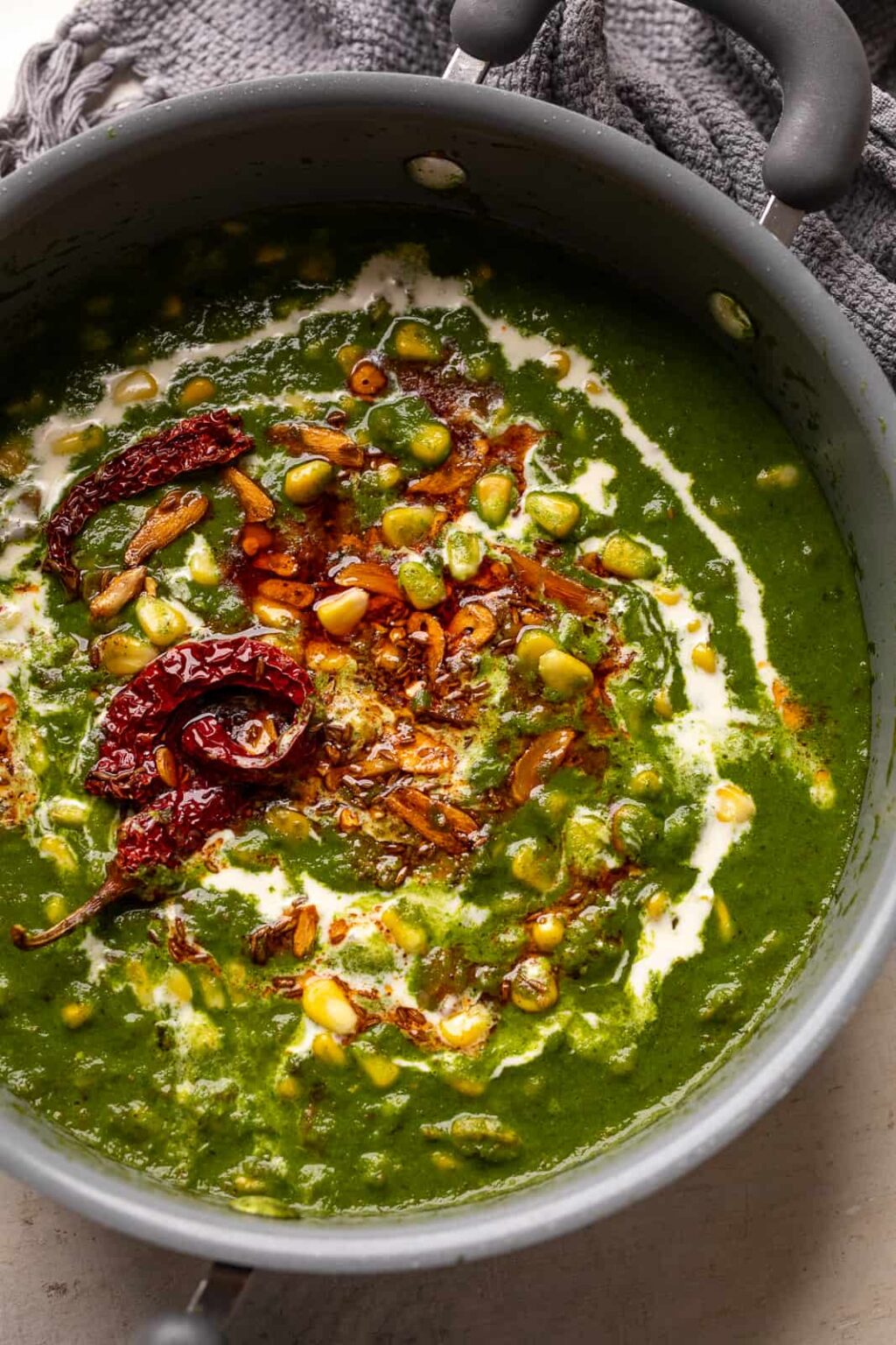 Lasooni Corn Palak | Makai Palak with Garlic Tadka - My Food Story