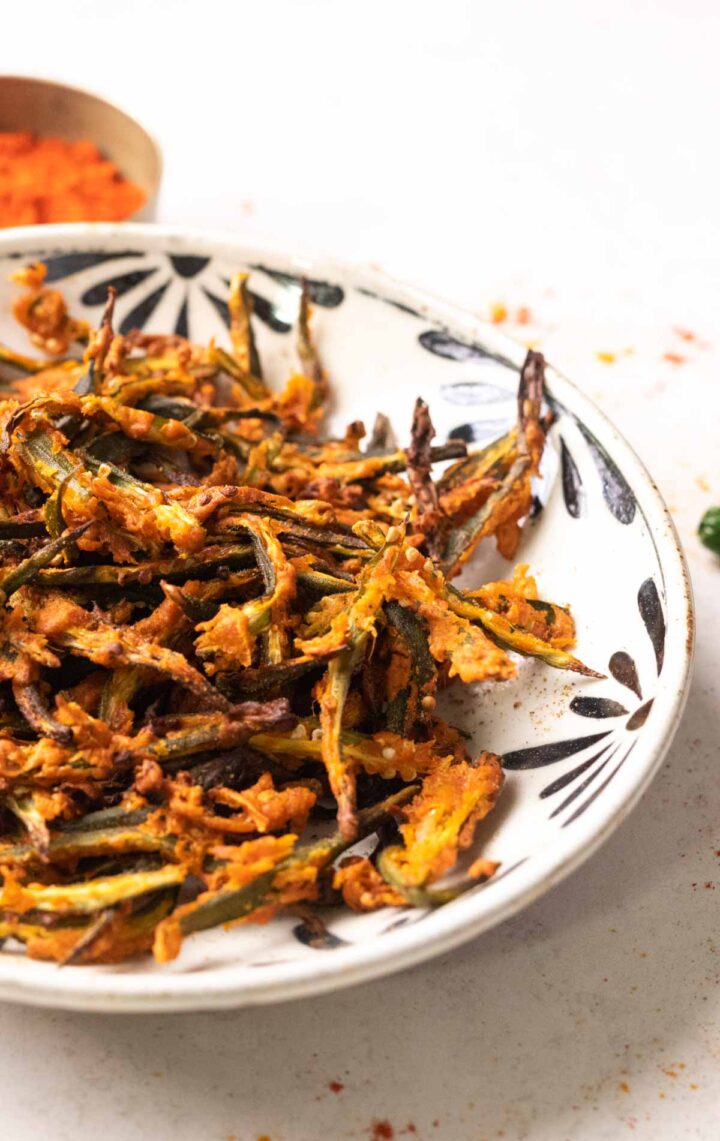 Air Fryer Kurkuri Bhindi - My Food Story