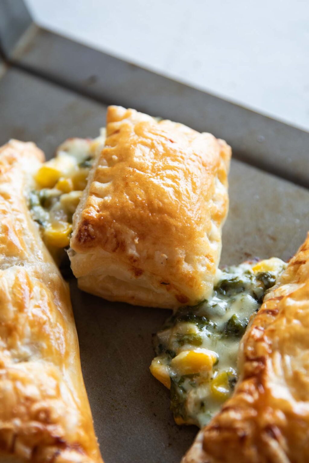 Corn Spinach Puffs - My Food Story