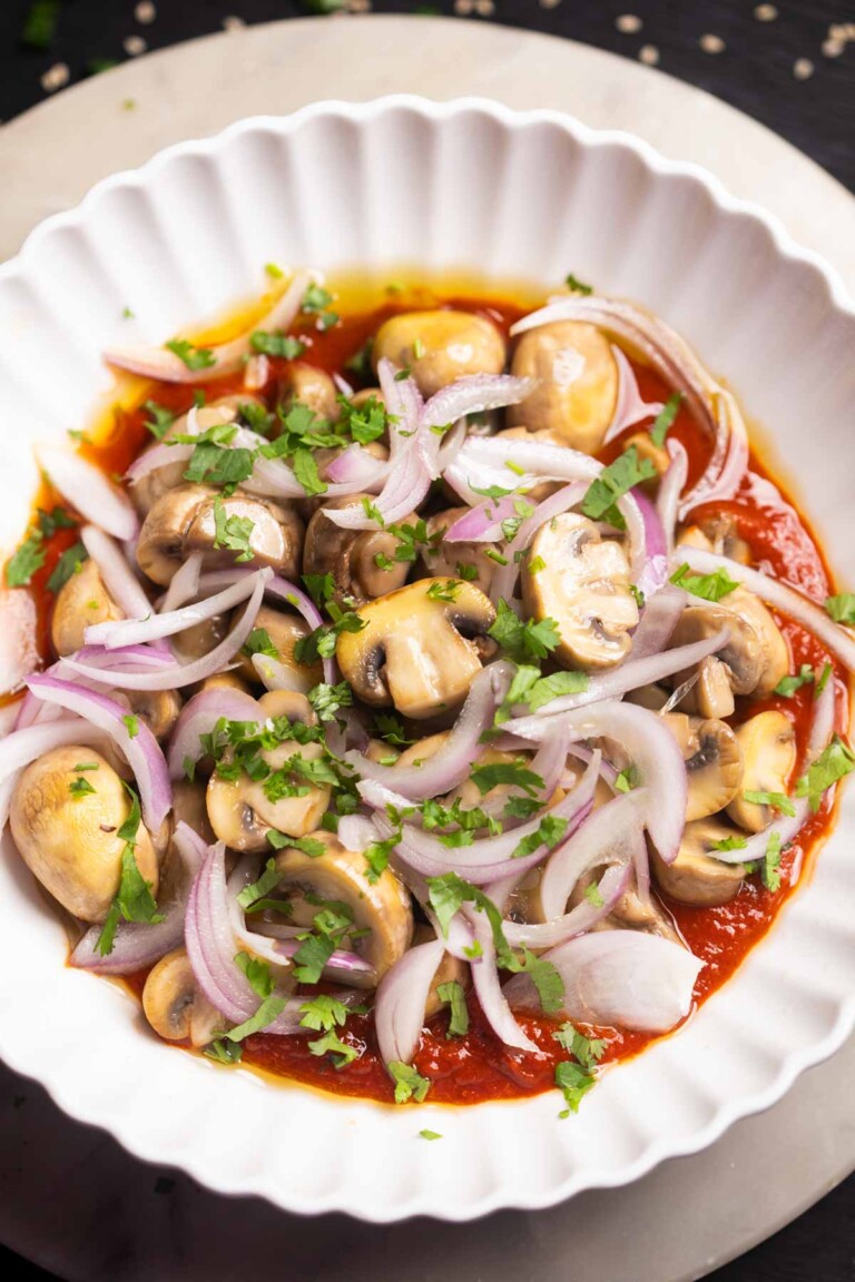 Nepali Mushroom Salad | Mushroom Sadeko - My Food Story